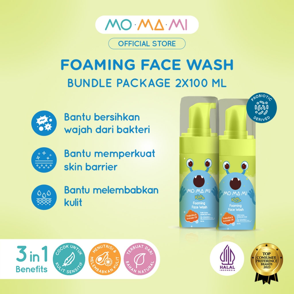 Jual Momami Paket 2 Pcs Kids Gentle Foaming Face Wash 100ml - Sabun ...