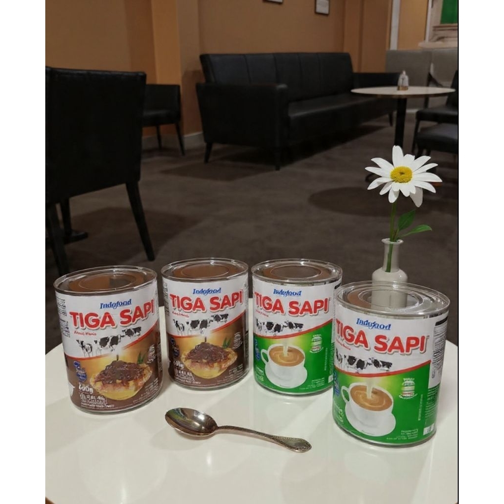 Jual skm tiga sapi coklat/putih/susu kental manis 480gr kaleng | Shopee ...