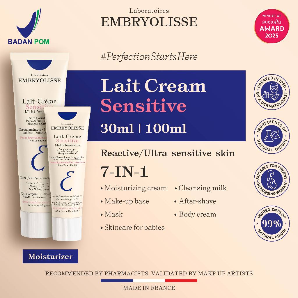 Jual Embryolisse Lait-Creme Sensitive 30/100ml 7 IN 1 Pelembab ...