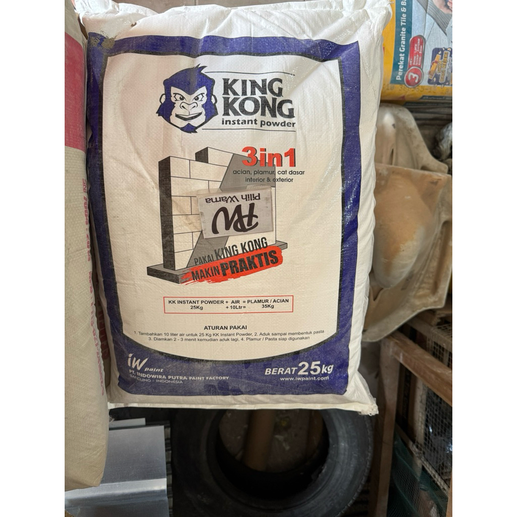 Jual SEMEN PUTIH KINGKONG 3in1/ ACIAN PLAMIR INSTANT(25kg) | Shopee ...