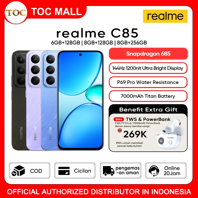 Jual realme C85 terbaru 2025, 7000mAh Battery, IP69 Pro Water ...