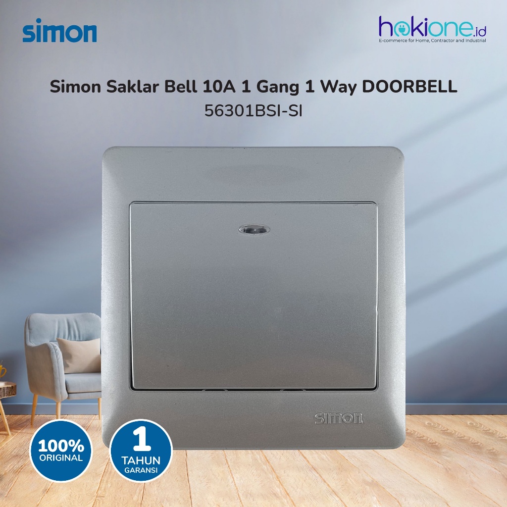 Jual Simon Saklar Bell 10A 1 Gang 1 Way DOORBELL - 56301BSI-SI | Shopee ...