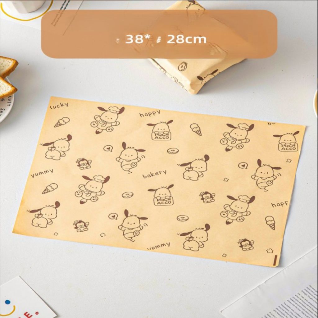 Jual wax paper motif/ baking kertas roti motif ukuran 28×38cm 25lembar ...