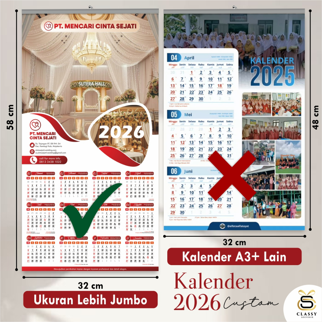 Jual KALENDER 2026 DINDING FREE FOTO - KALENDER DINDING SATUAN KDU ...