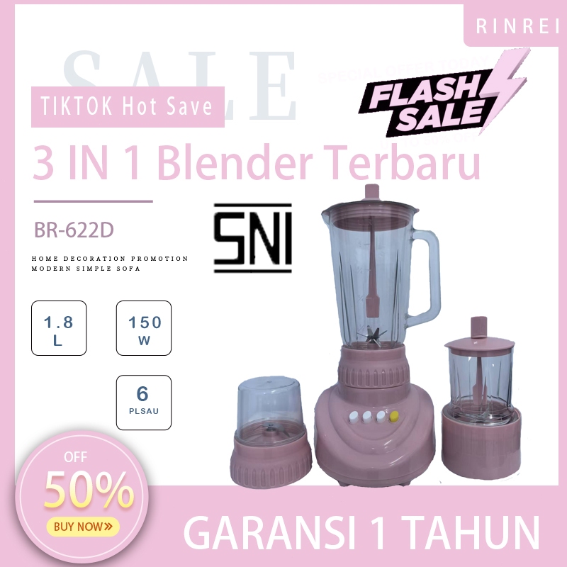 Jual RINREI- Blender Pink / 3 IN 1 / Ukuran 1.8L / Plastik Anti Pecah ...