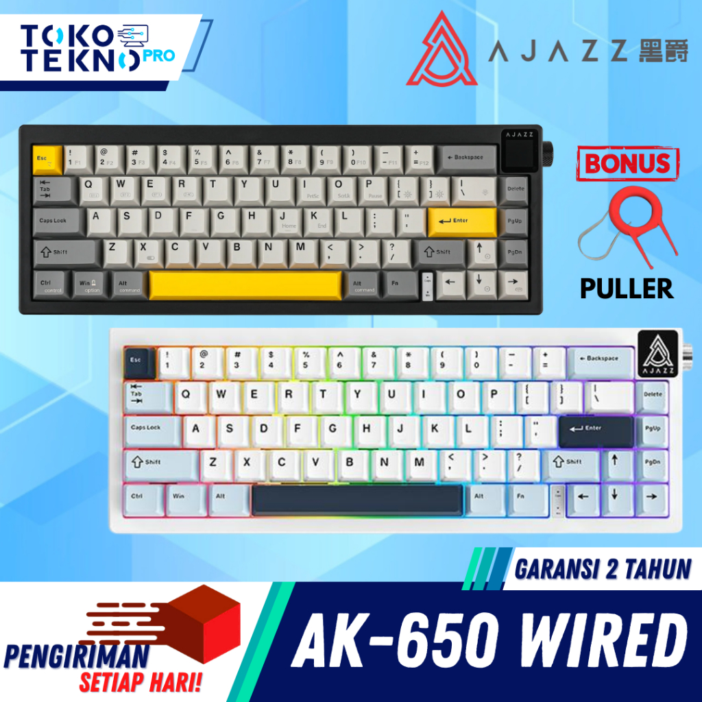 Jual Ajazz AK650 / AK-650 Mechanical Keyboard Wired Connection RGB ...