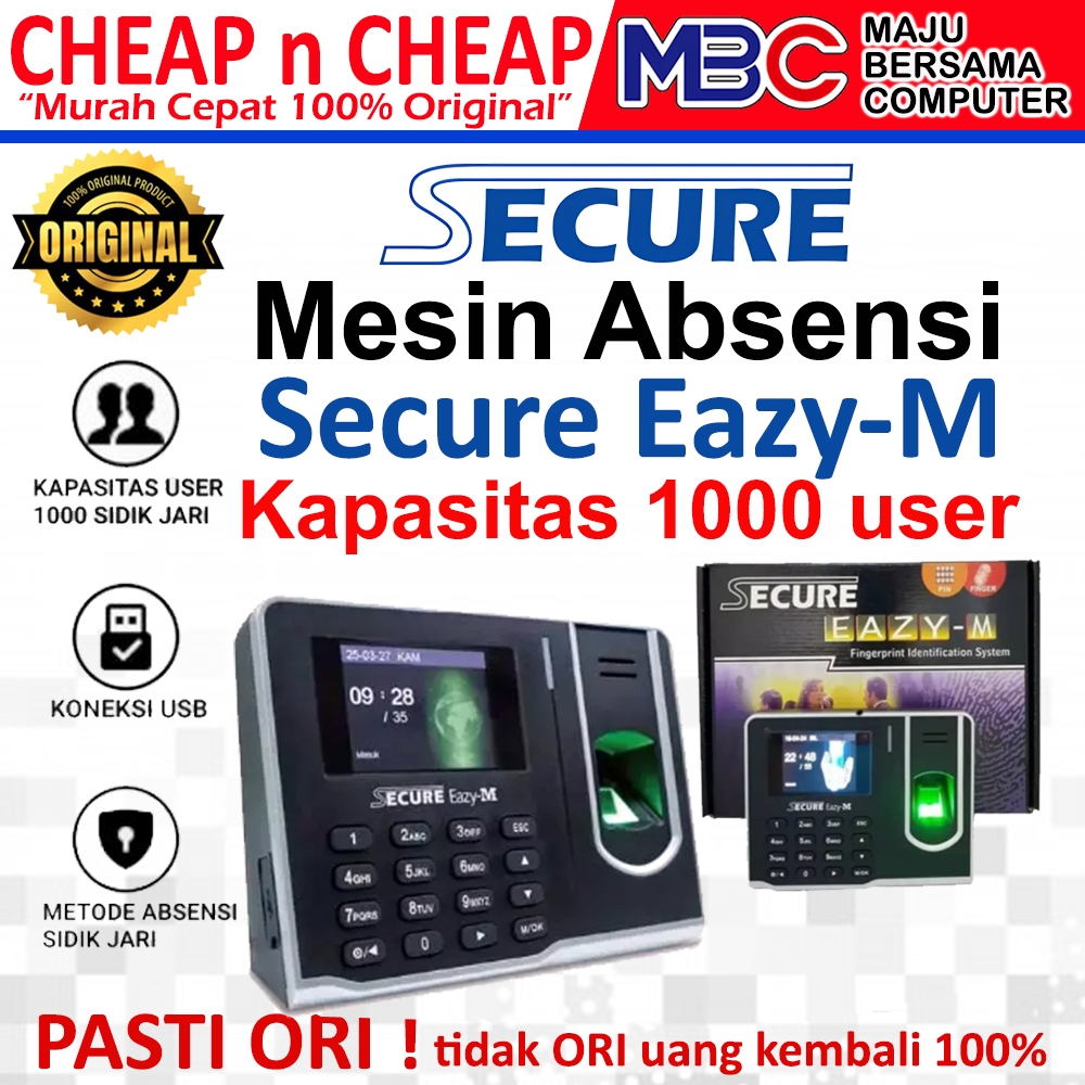 Jual Mesin Absen Secure Eazy M - Mesin Absen Sidik Jari | Shopee Indonesia