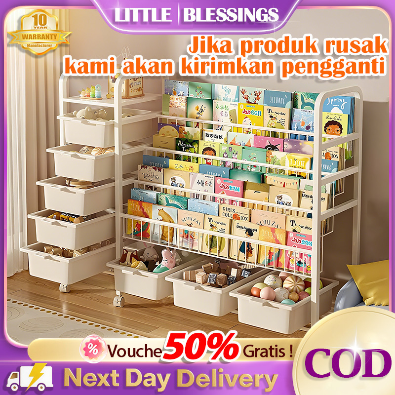 Jual Rak Buku Susun Serbaguna Tempat Rak Buku Anak Rak Portable Roda ...