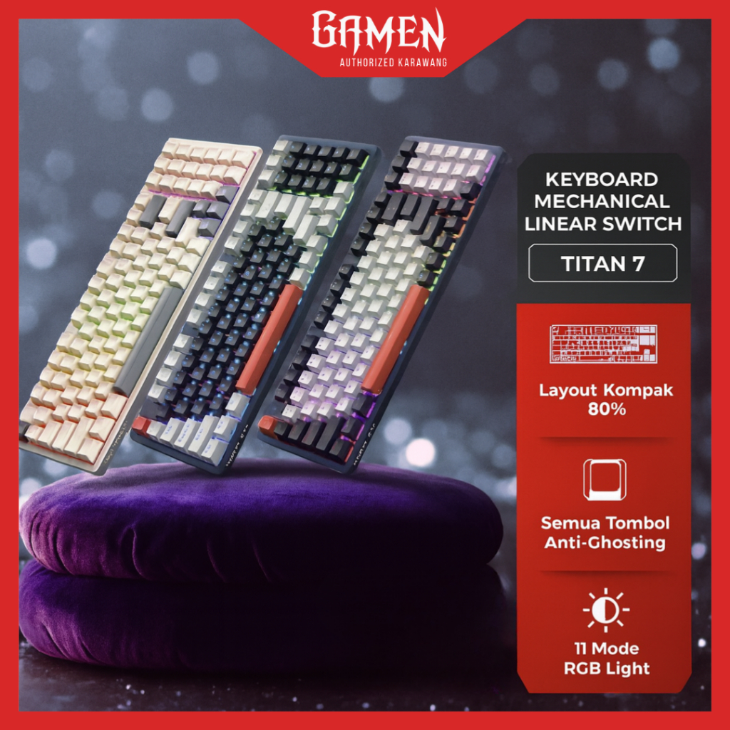 Jual GAMEN Keyboard Gaming Titan 7 Keyboard Mechanical Linear Switch 94 ...