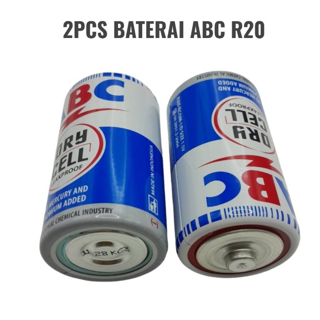 Jual 2Pcs Batu Baterai Batre ABC Besar Battery ukuran D Jumbo R20C R20 ...