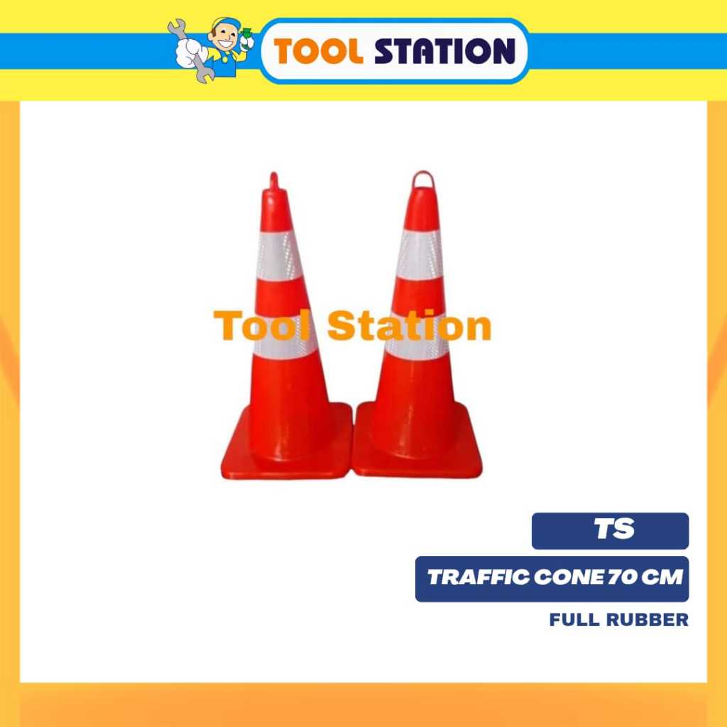 Jual TS TRAFFIC CONE 70 CM FULL RUBBER SAFETY CONE | Shopee Indonesia
