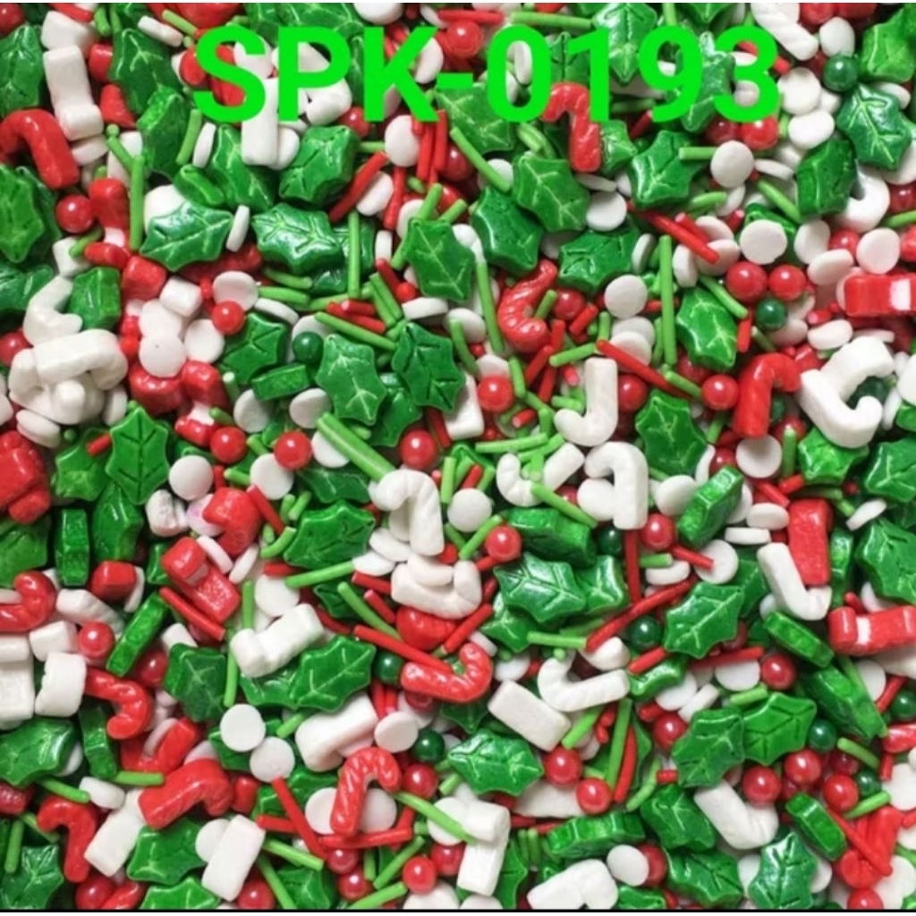 Jual Xmas Natal Christmas Sprinkle Natal Candycane Daun Repack 30gr ...