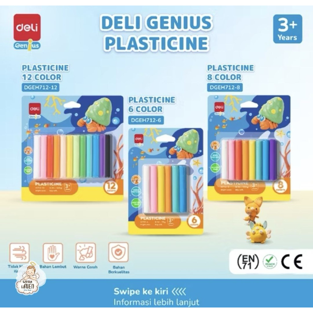 Jual DELI GENIUS PLASTISIN ANAK isi 12 | Shopee Indonesia