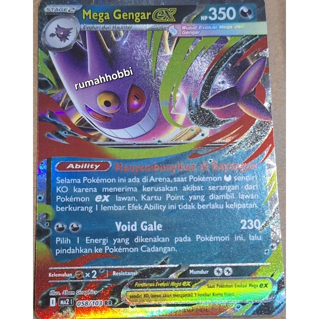 Jual Kartu Pokemon Mega Gengar EX ID MA2058/103 RR Pokemon TCG ...