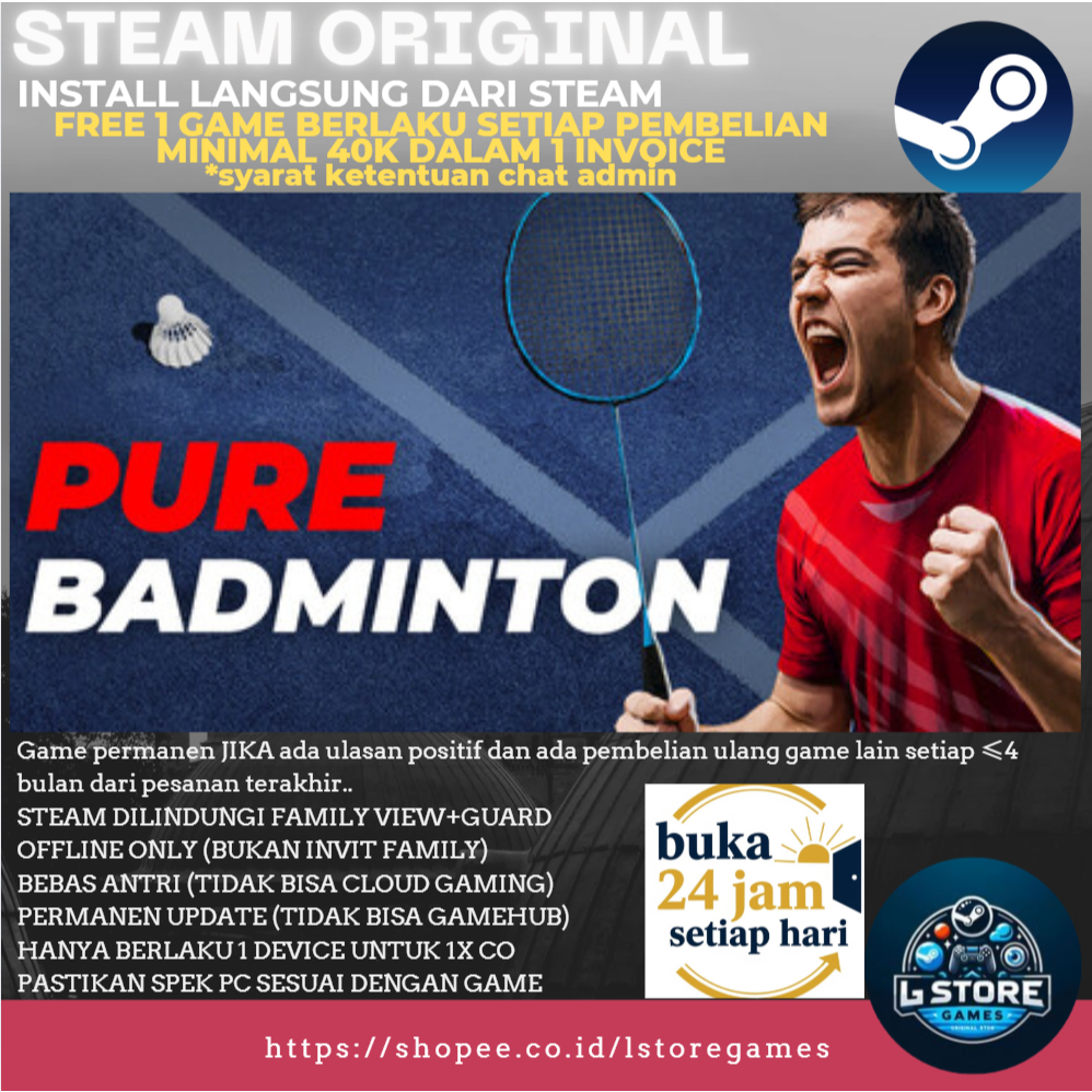 Jual Pure Badminton MAC+ Offline Game PC Original | Shopee Indonesia