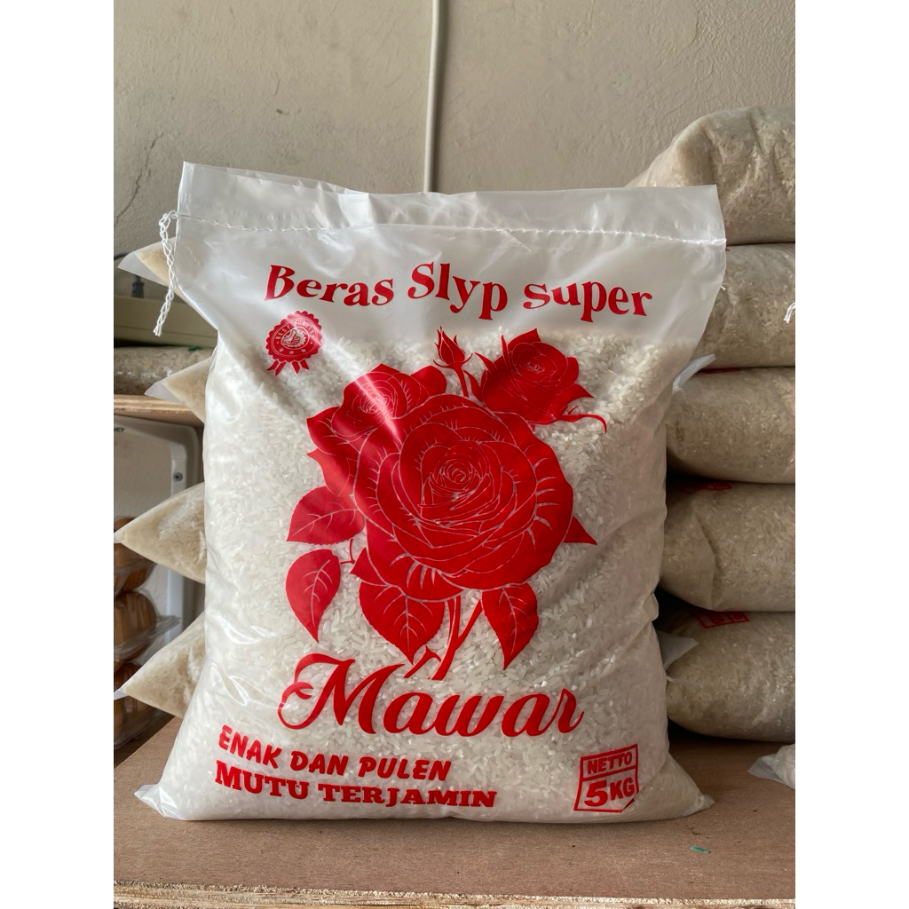 Jual BERAS SLYP PUTIH STANDAR CAP BUNGA MAWAR 5 KG | Shopee Indonesia