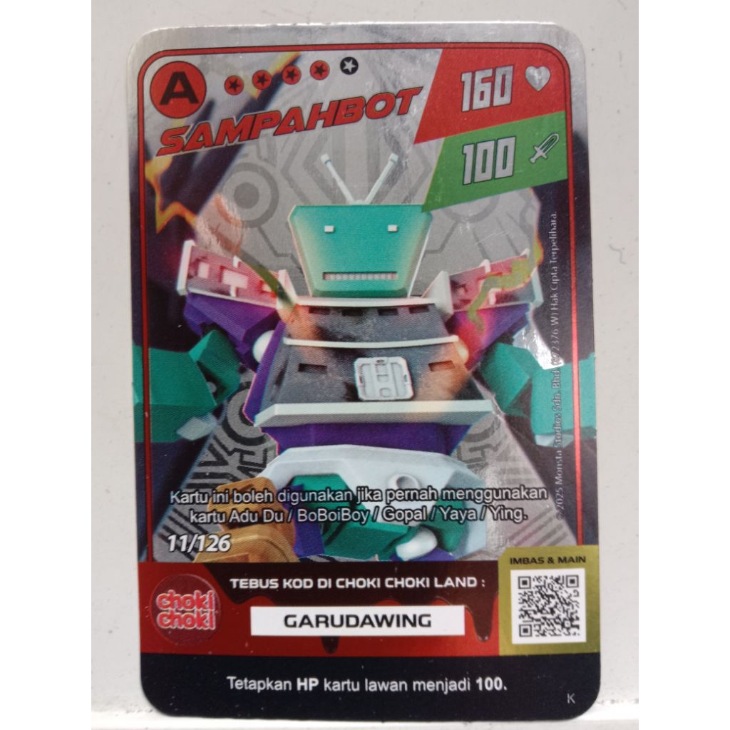 Jual kartu choki choki boboiboy sampah bot | Shopee Indonesia