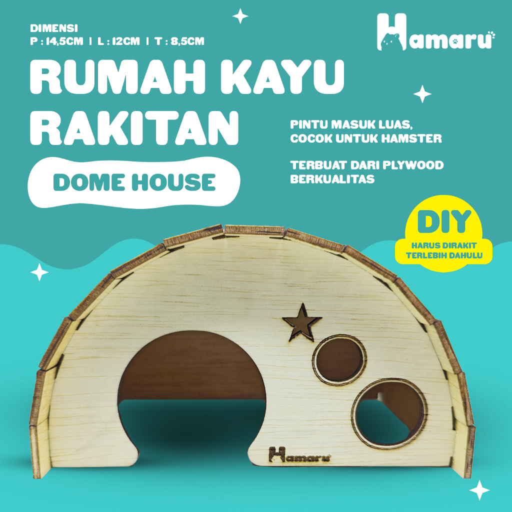 Jual HAMARU Rumah Kayu Hamster Rakitan DIY Murah – Dome House | Shopee ...