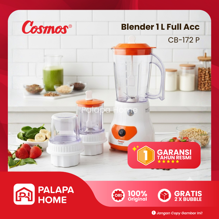 Jual Cosmos Blender Plastik Set + Dry & Wet Mill Kapasitas 1 Liter ...