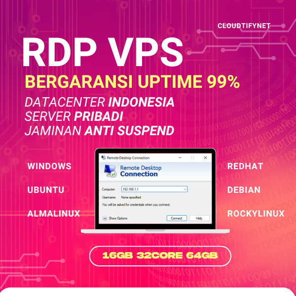 Jual RDP VPS Indonesia RAM 16GB 32GB 64GB | 30 Hari | Windows & Linux ...