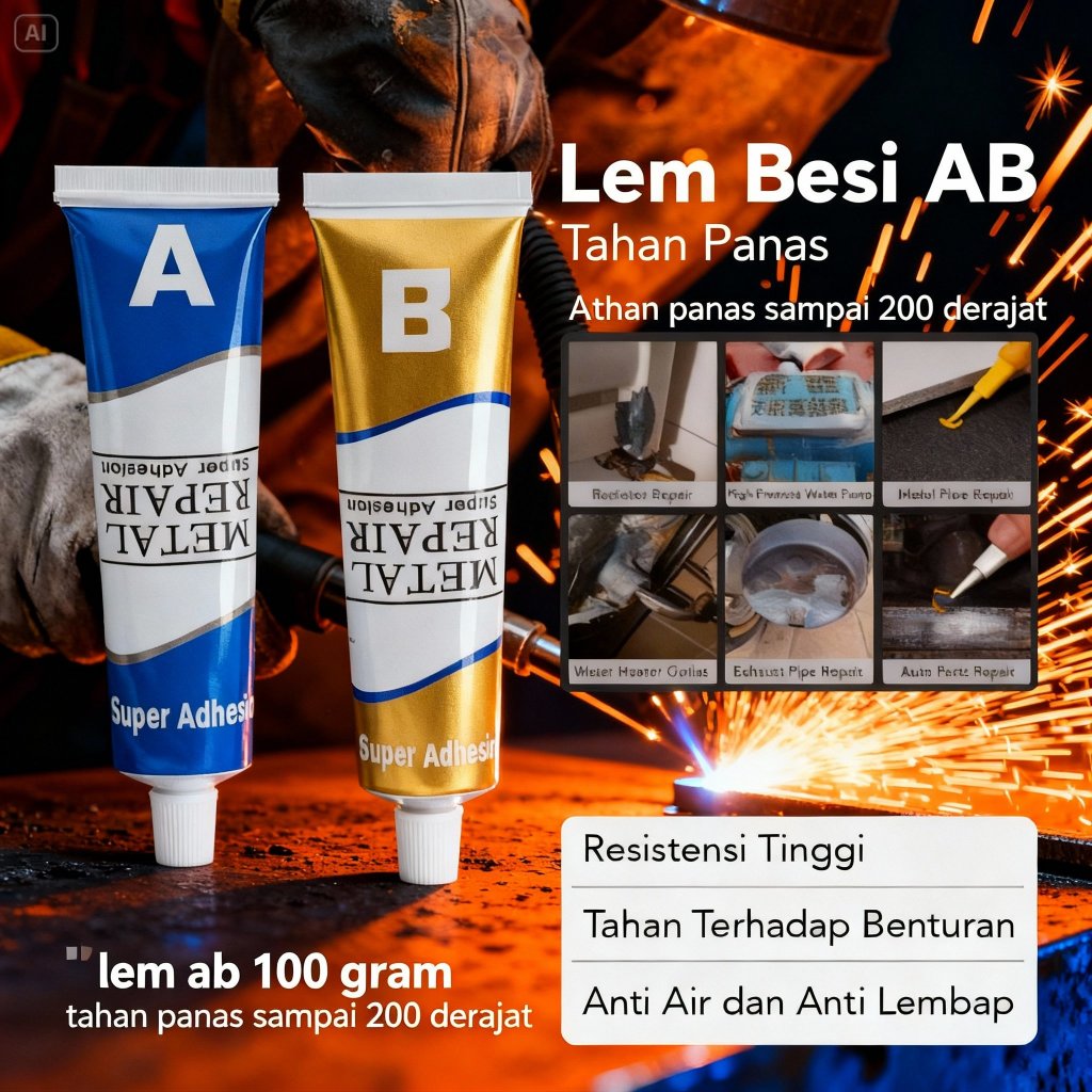 Jual LEM AB EPOXY 50GRAM KUAT LEM TAHAN PANAS LEM BESI LEM RADIATOR LEM ...