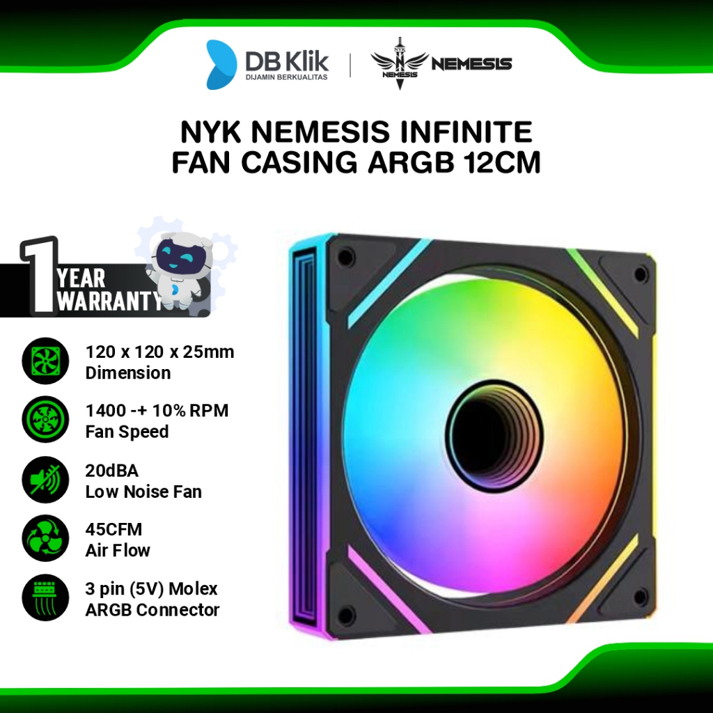Jual NYK Nemesis Infinite – Fan Casing ARGB 12cm Infinity Mirror Frame ...