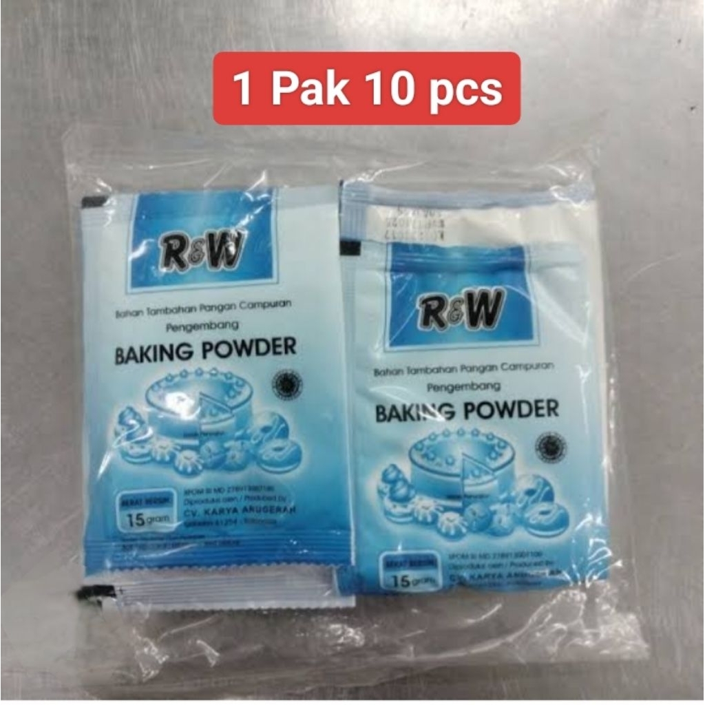 Jual Baking Powder dan Baking Soda R&W 1 Pak isi 10 pcs berat 15 gram ...