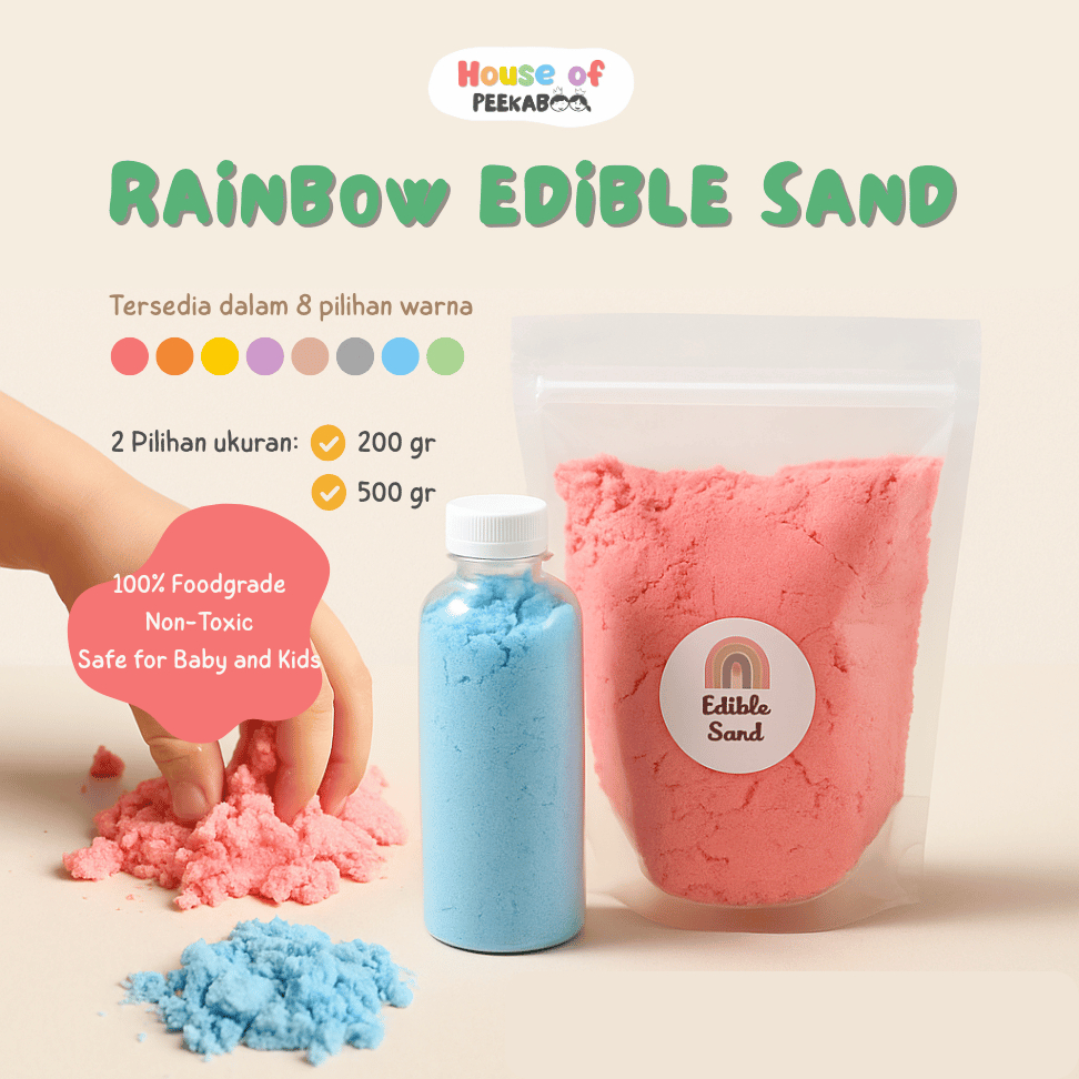Jual House of Peekaboo - Rainbow Edible Sand/ Pasir sensori mainan anak ...