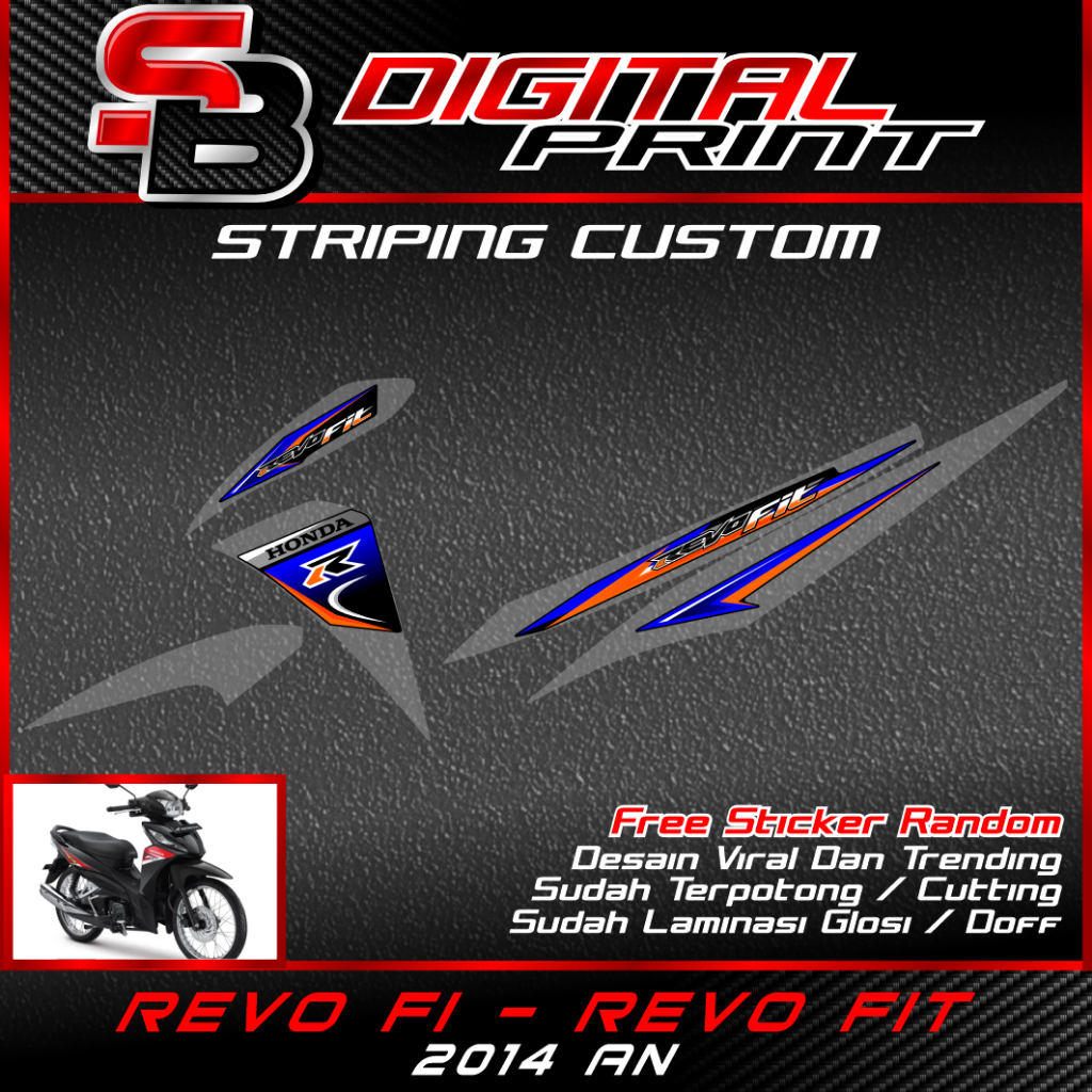 Jual striping revo fi desain simple custom bahan vynil non transparan ...