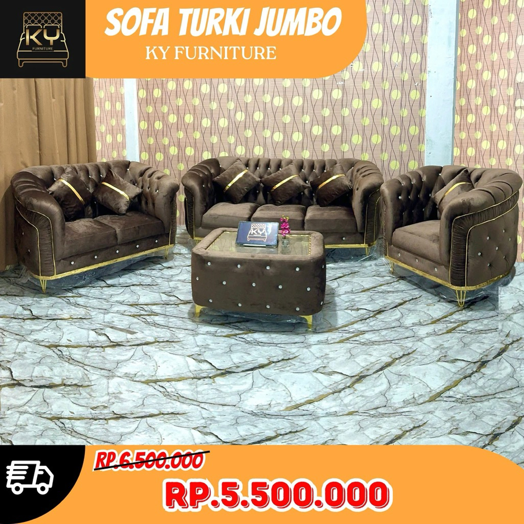 Jual SOFA TURKI JUMBO COKLAT TUA | Shopee Indonesia