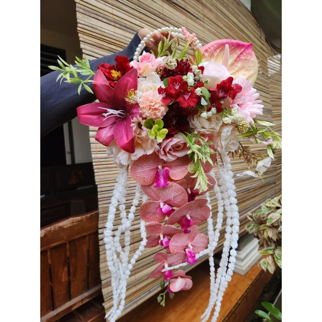 Jual Wedding Bouquet Buket Lamaran Flower Hoop Gelang Bunga Tangan ...