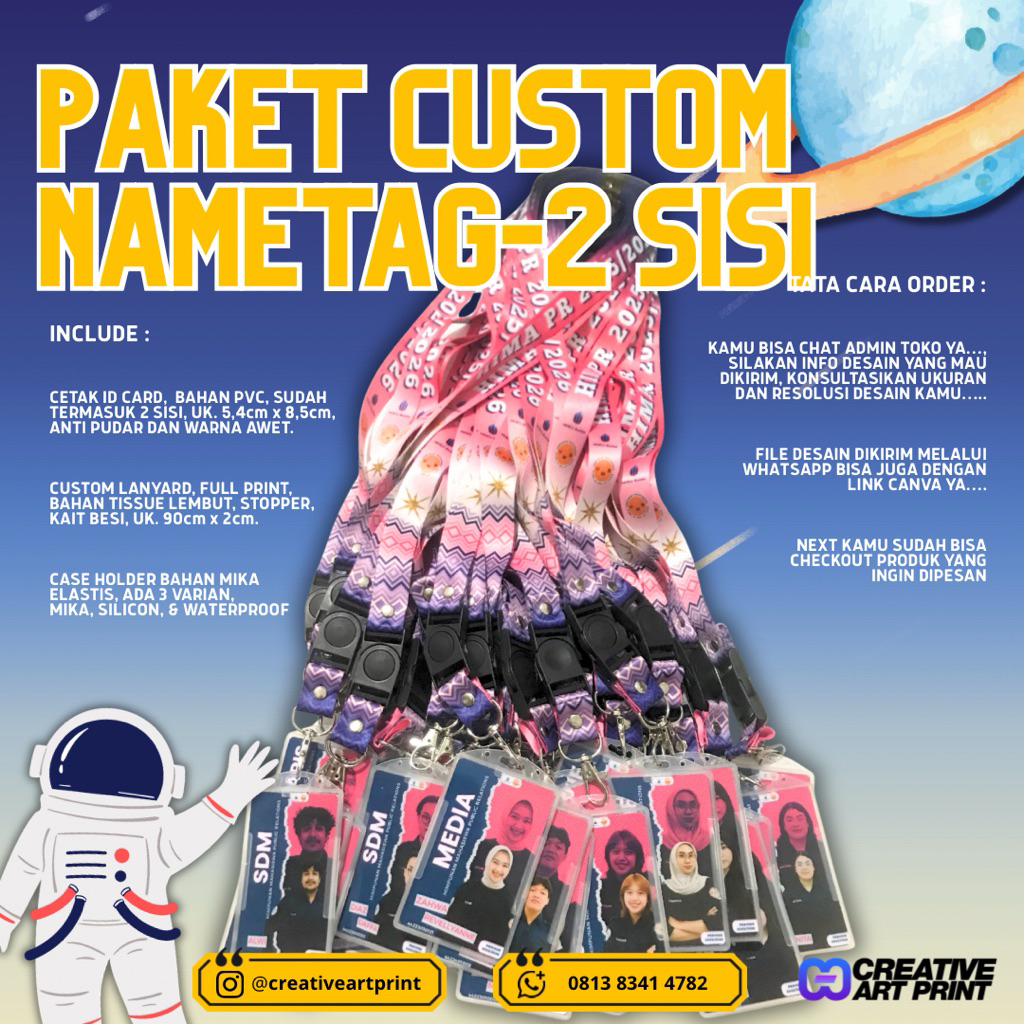 Jual CUSTOM NAME TAG SET | ID CARD | CASE HOLDER | LANYARD TISSUE - 2 ...