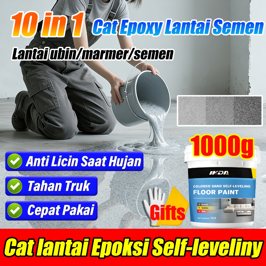 Jual [Pasir Otomatis leveling]10 dalam 1 cat lantai epoxy 1000G pasir ...