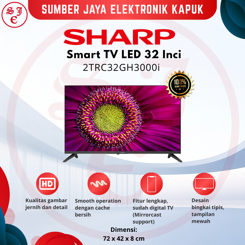 Jual Sharp LED TV 32 Inch 2T-C32GH3000I Google TV Android Smart TV ...