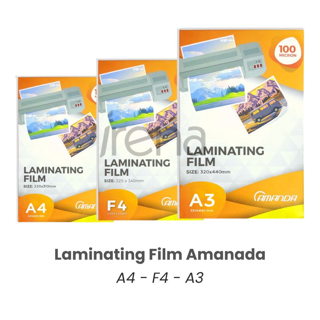 Jual AMANDA Plastik Laminating A4 / F4 / A3 Tebal 100 Micron Pak Isi ...