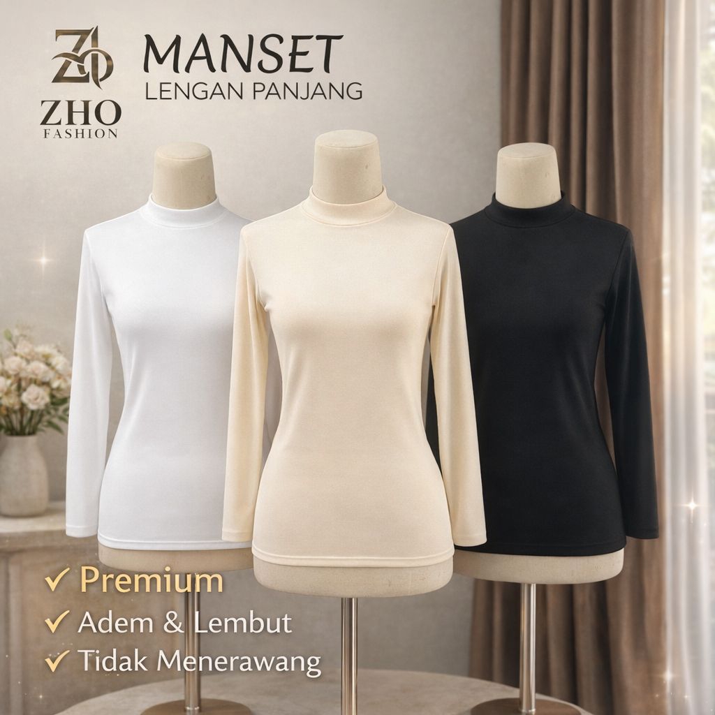 Jual ZHO - Manset Lengan Panjang Premium | Inner Muslimah, Adem Stretch ...