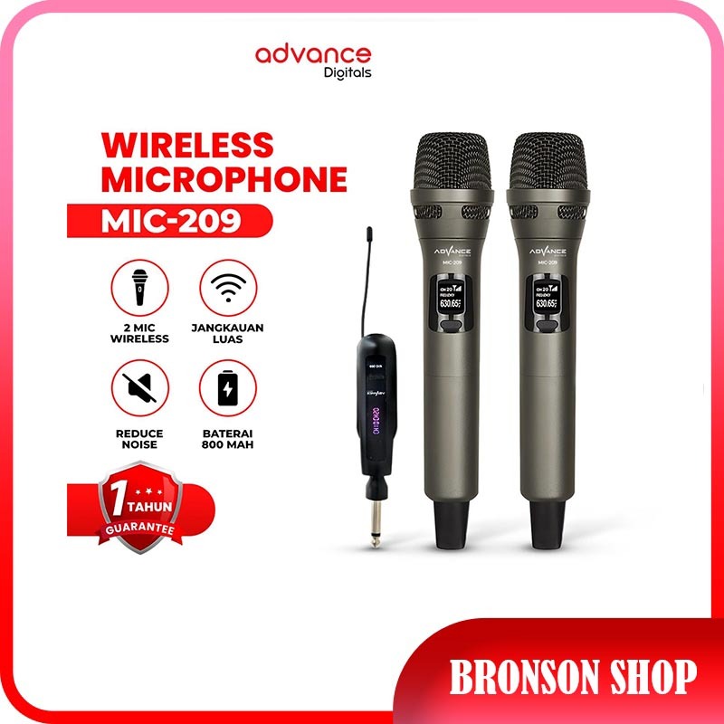 Jual Advance Mic-209 Professional Wireless Microphone Dual Mik Garansi ...