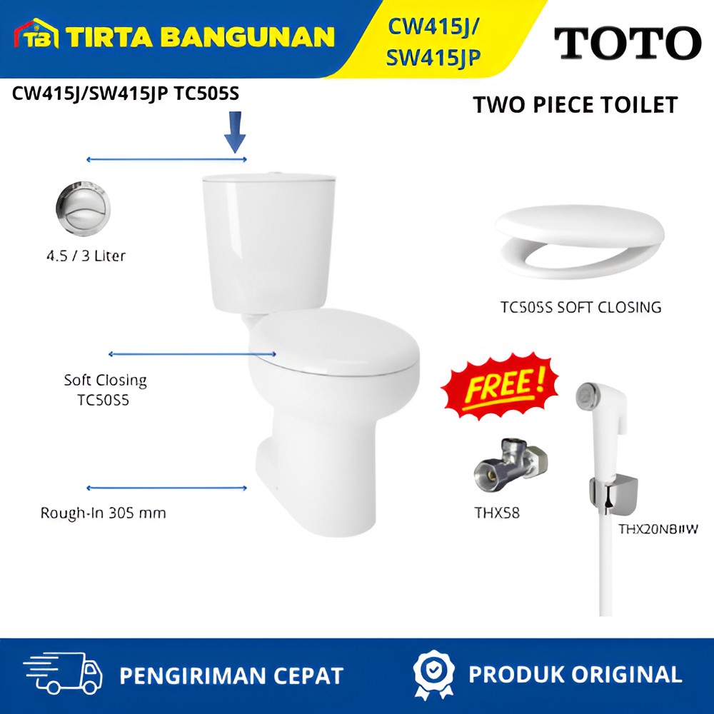 Jual TOTO CW415J SW415JP TC505S CLOSET TOILET WC KLOSET DUDUK DUAL ...