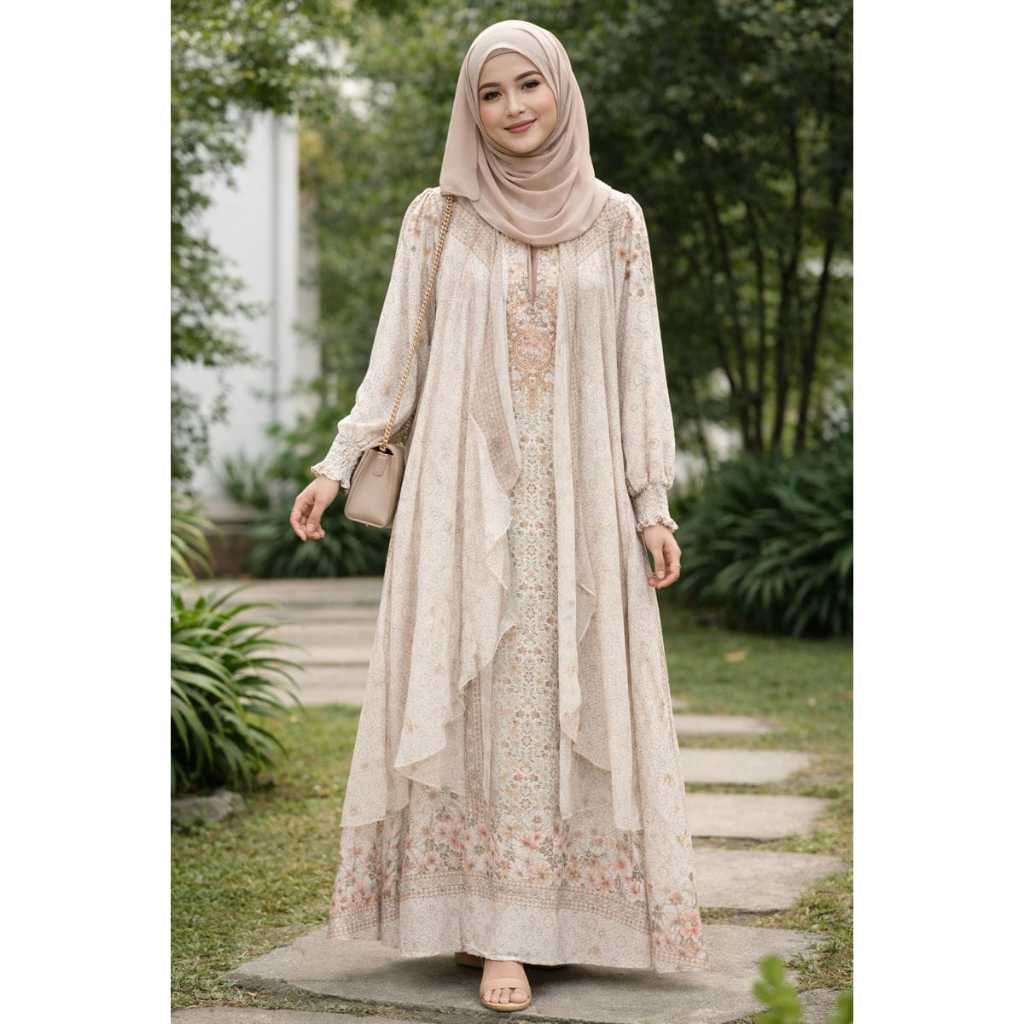 Jual Gamis Kondangan Mewah Simple Elegan Shella Maxy Dress BO Busui ...