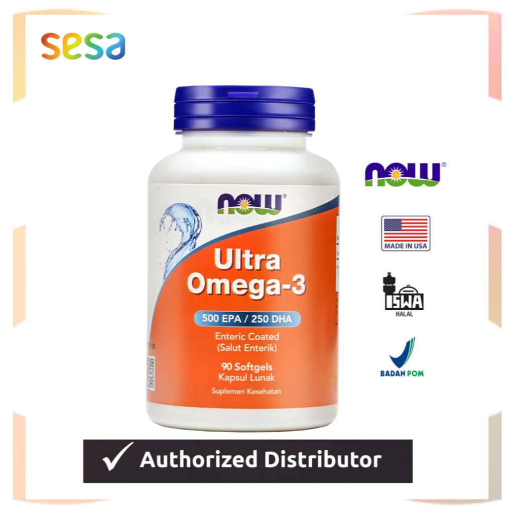 Jual NOW Ultra Omega 3 Fish Oil 90 Softgels – Suplemen Omega 3 EPA DHA ...