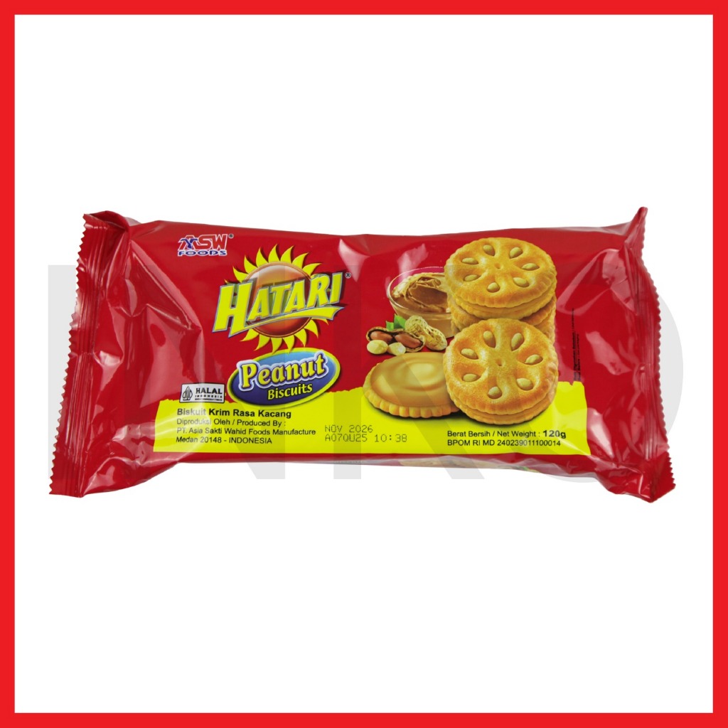 Jual ASW FOODS HATARI PEANUT BISCUITS KRIM RASA KACANG 120GR | Shopee ...