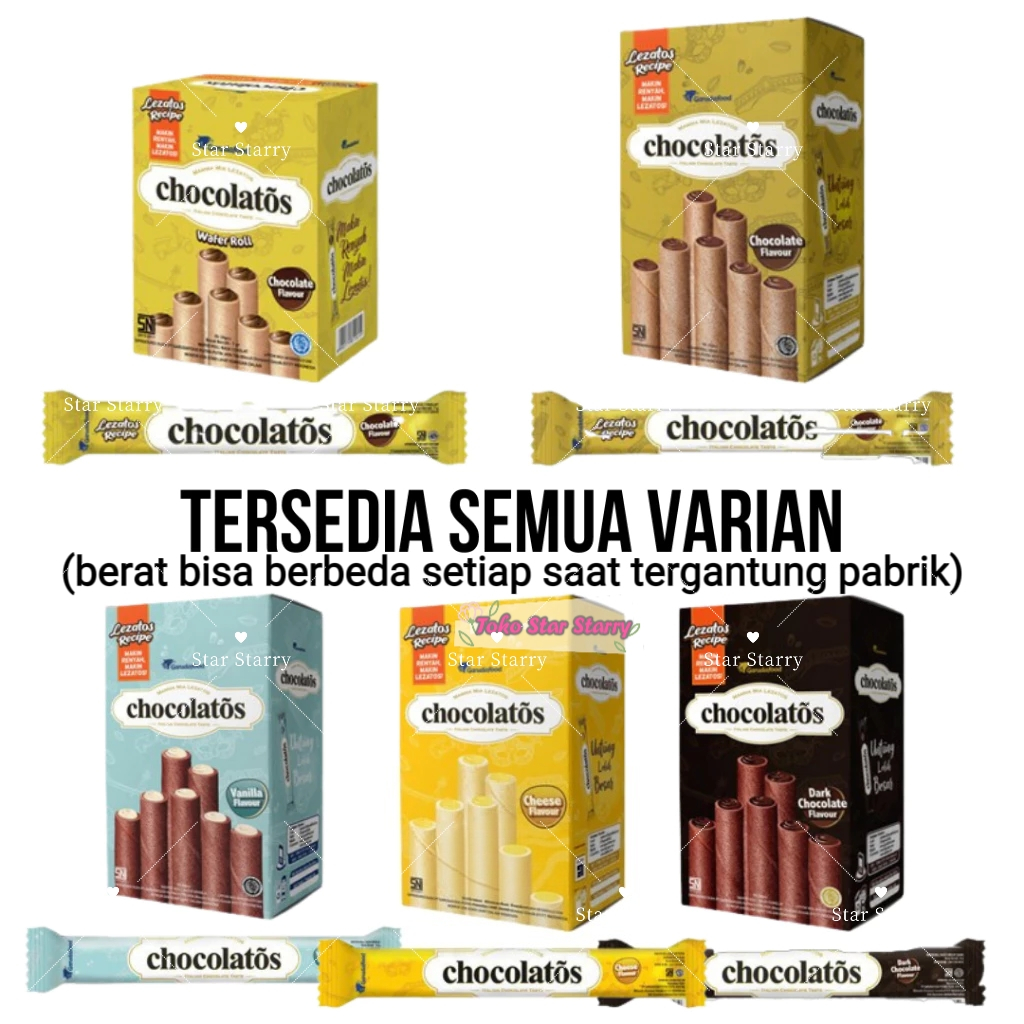 Jual [Per Kotak] Chocolatos Coklat Wafer Roll Rasa Susu Vanila Snack ...