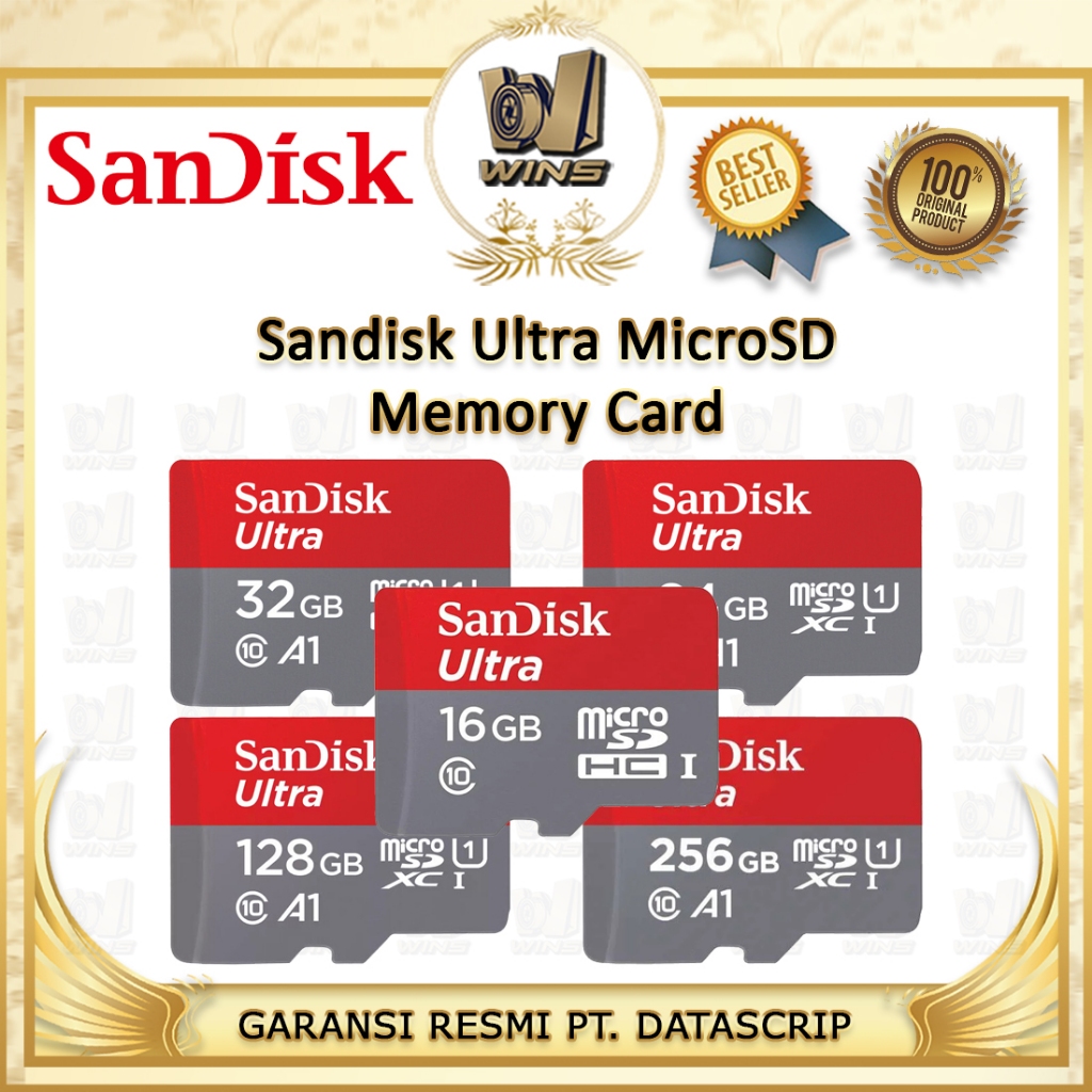 Jual Sandisk Ultra MicroSD / Micro SD Card Memory 16 32 64 128 256 512 ...