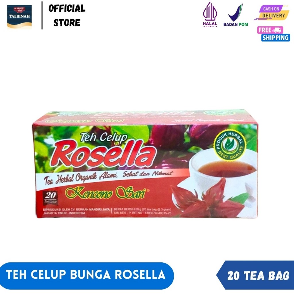 Jual Teh Celup Bunga Rosella Kencono Sari Antioksidan Tinggi Isi 20 ...