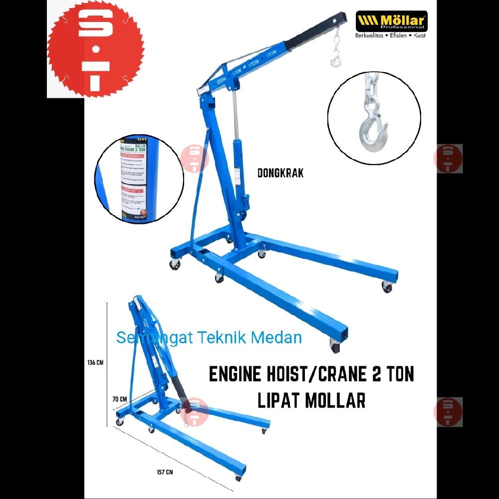 Jual 2TON ENGINE CRANE ALAT ANGKAT DONGRAK DEREK LIFTING TRUCK MESIN ...