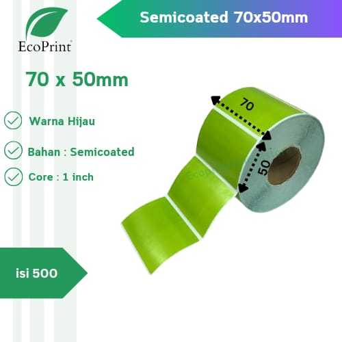 Jual ECOPRINT LABEL STICKER BARCODE 70X50 MM LABEL SEMICOATED 7X5 CM ...