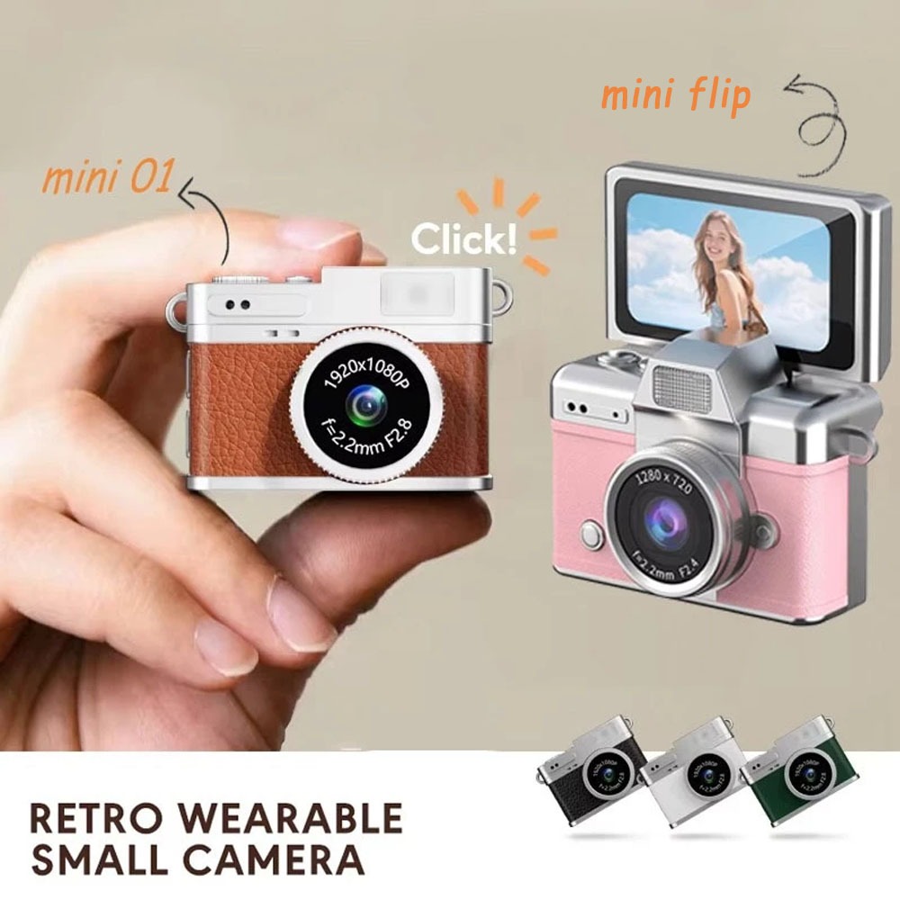 Jual TEEKA Mini Flip Camera 1080P 75MP Selfie yang Dapat Diputar 180 ...