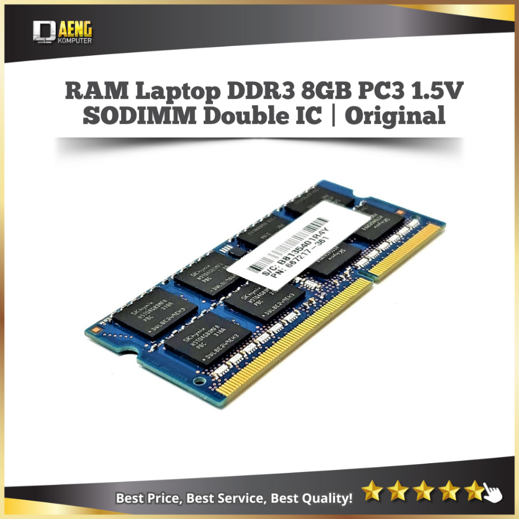 Jual RAM Laptop DDR3 8GB PC3 1.5V SODIMM Double IC | Original Tested ...
