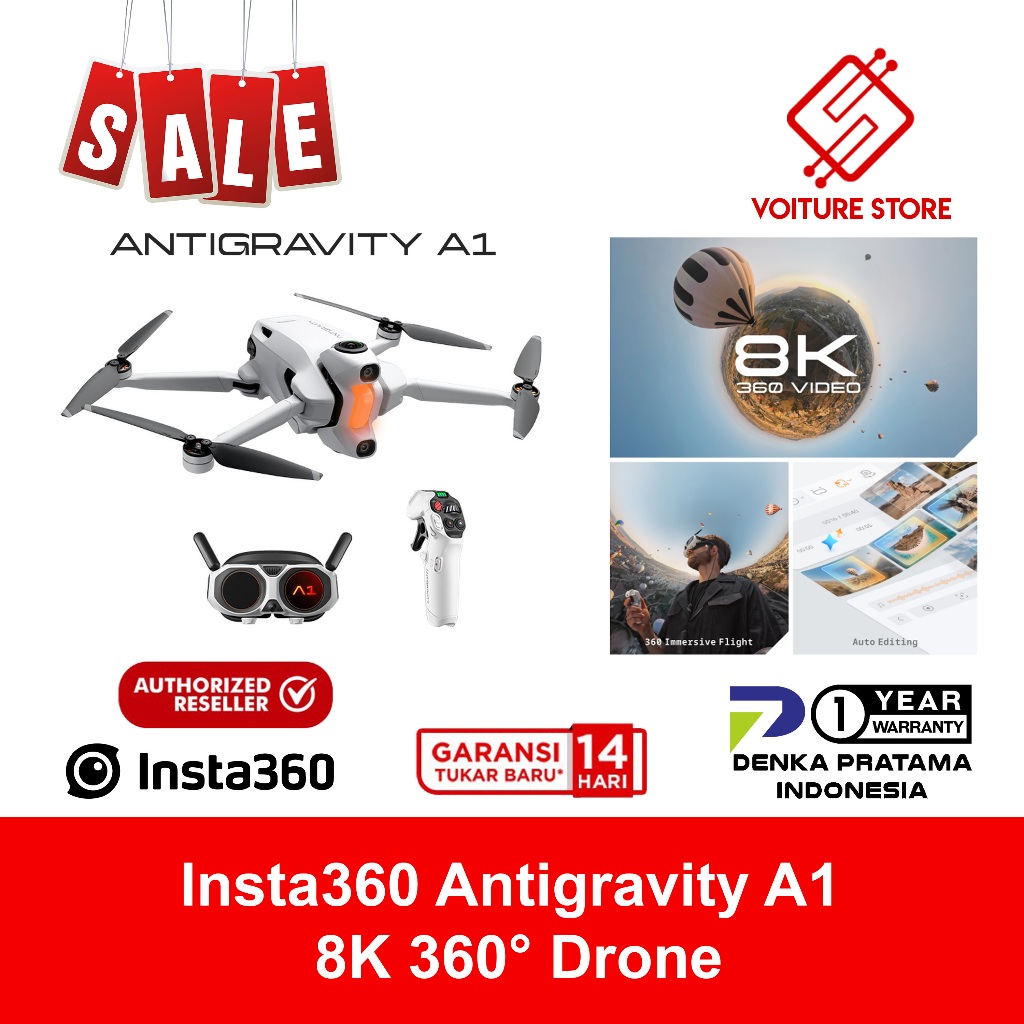 Jual Insta360 Antigravity A1 Drone Ready to Fly 360 8K UltraHD ...