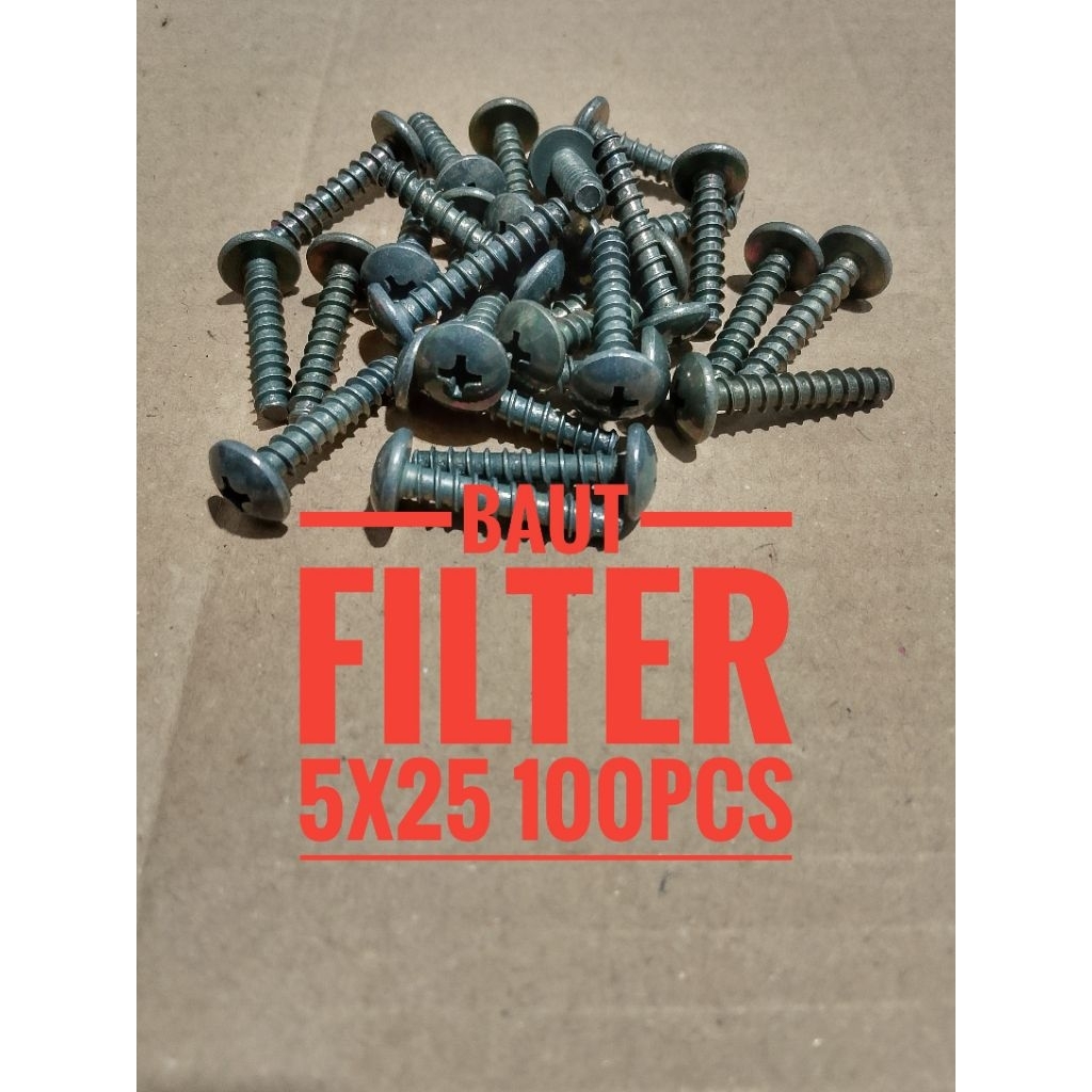 Jual baut filter 5x25 baut sekrup filter 100pcs | Shopee Indonesia